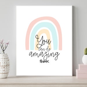 You Can Do Amazing Things Art Print, Uplifting Quotes, Printable Wall ...