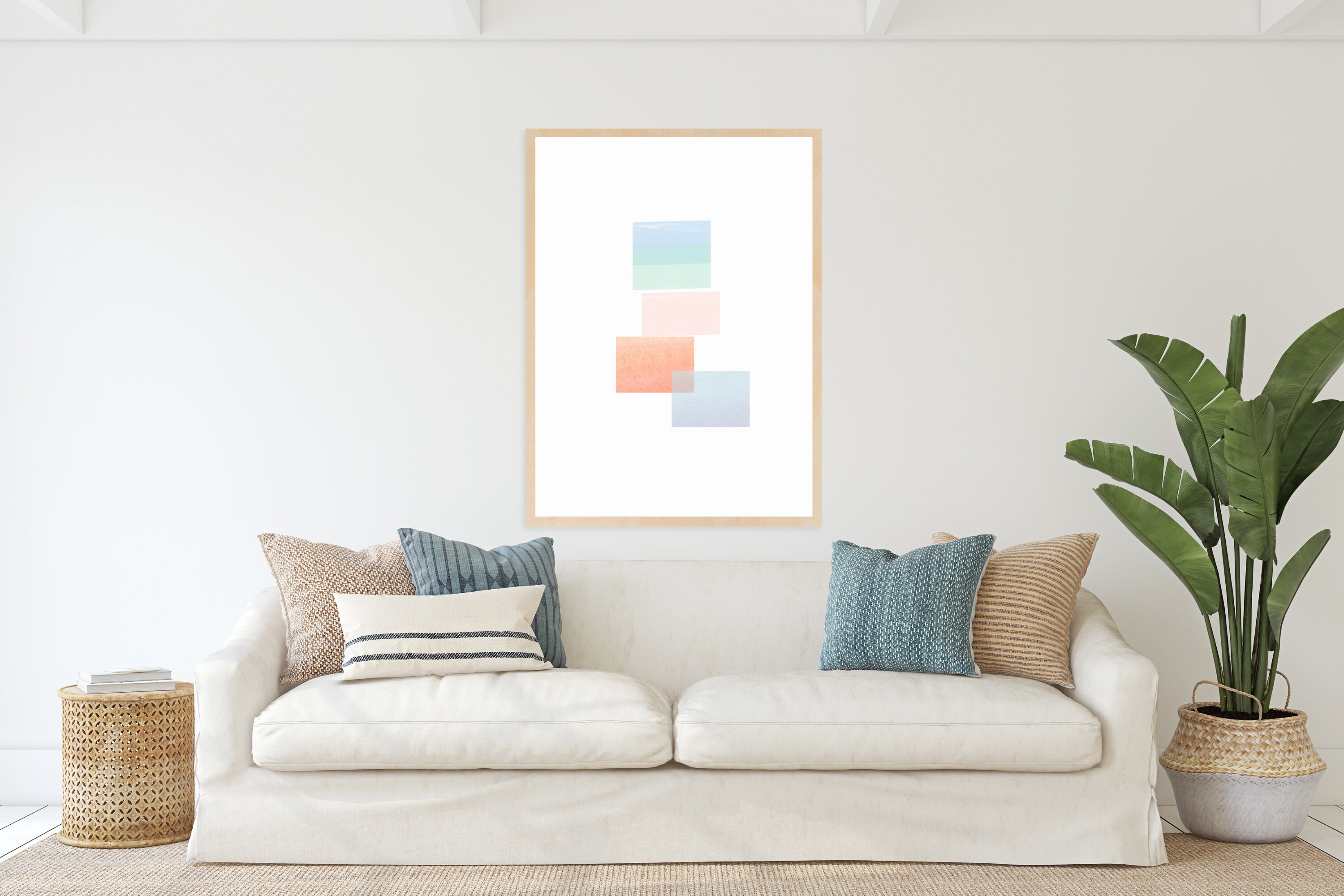 Minimalist Squares Art Print in a Colorful Design | Printable Decor to ...