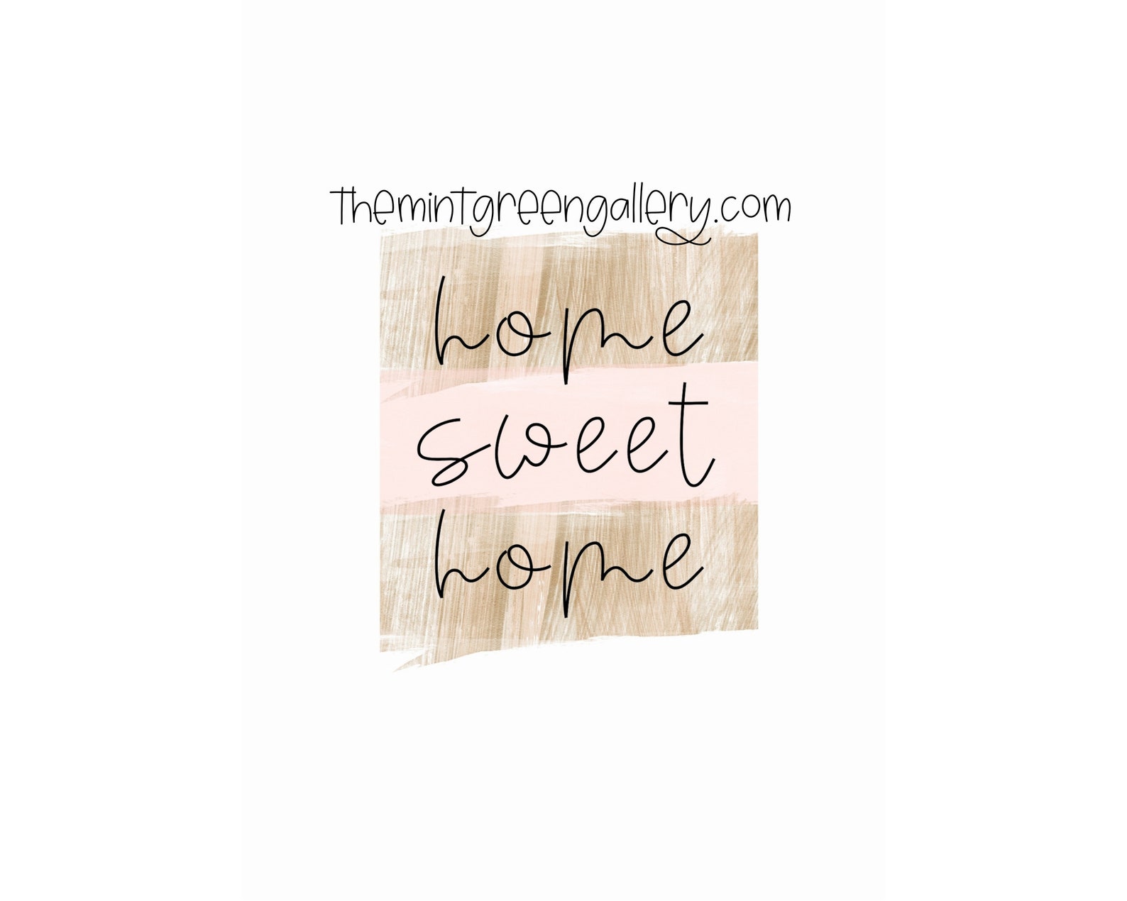 Home Sweet Home Art Print in Blush Pink and Beige, Inspirational Wall ...