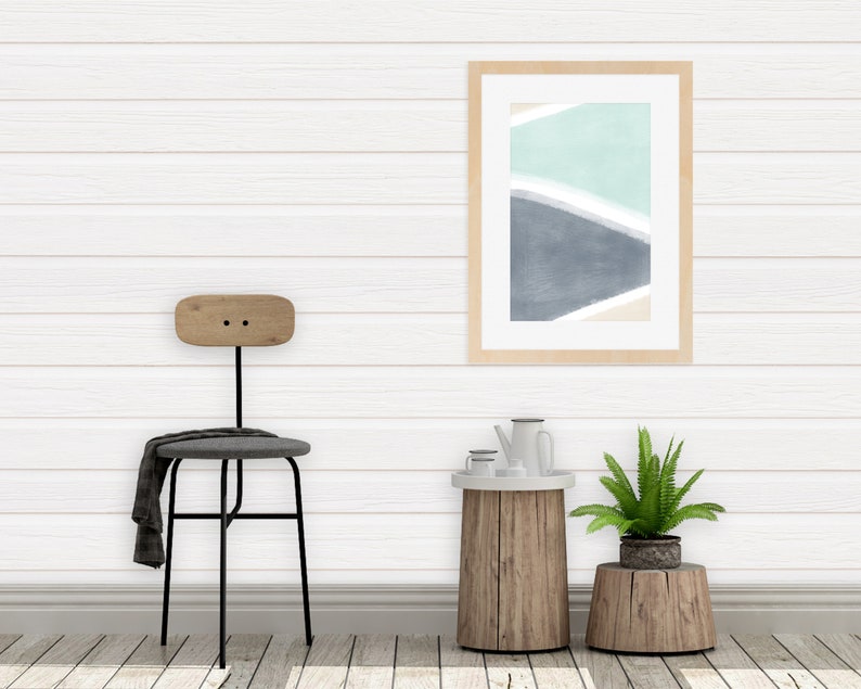 Abstract Art Print Blue Color Scheme Modern Home Decor - Etsy