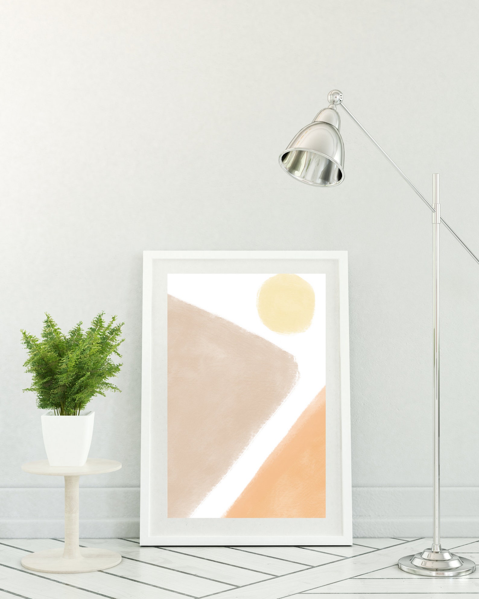 Minimalist Art Print, Tan, Yellow, and Orange, Abstract Wall Art ...