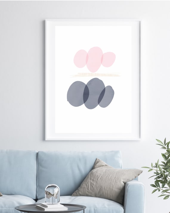 Minimalist Art Print Soft Color Palette Unique Digital | Etsy