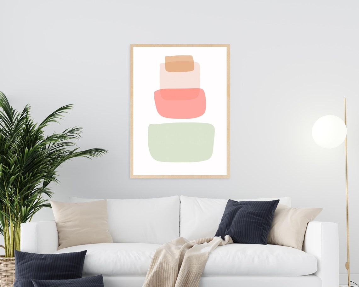 Pastel Abstract Art Print Colorful Wall Art Unique Digital - Etsy