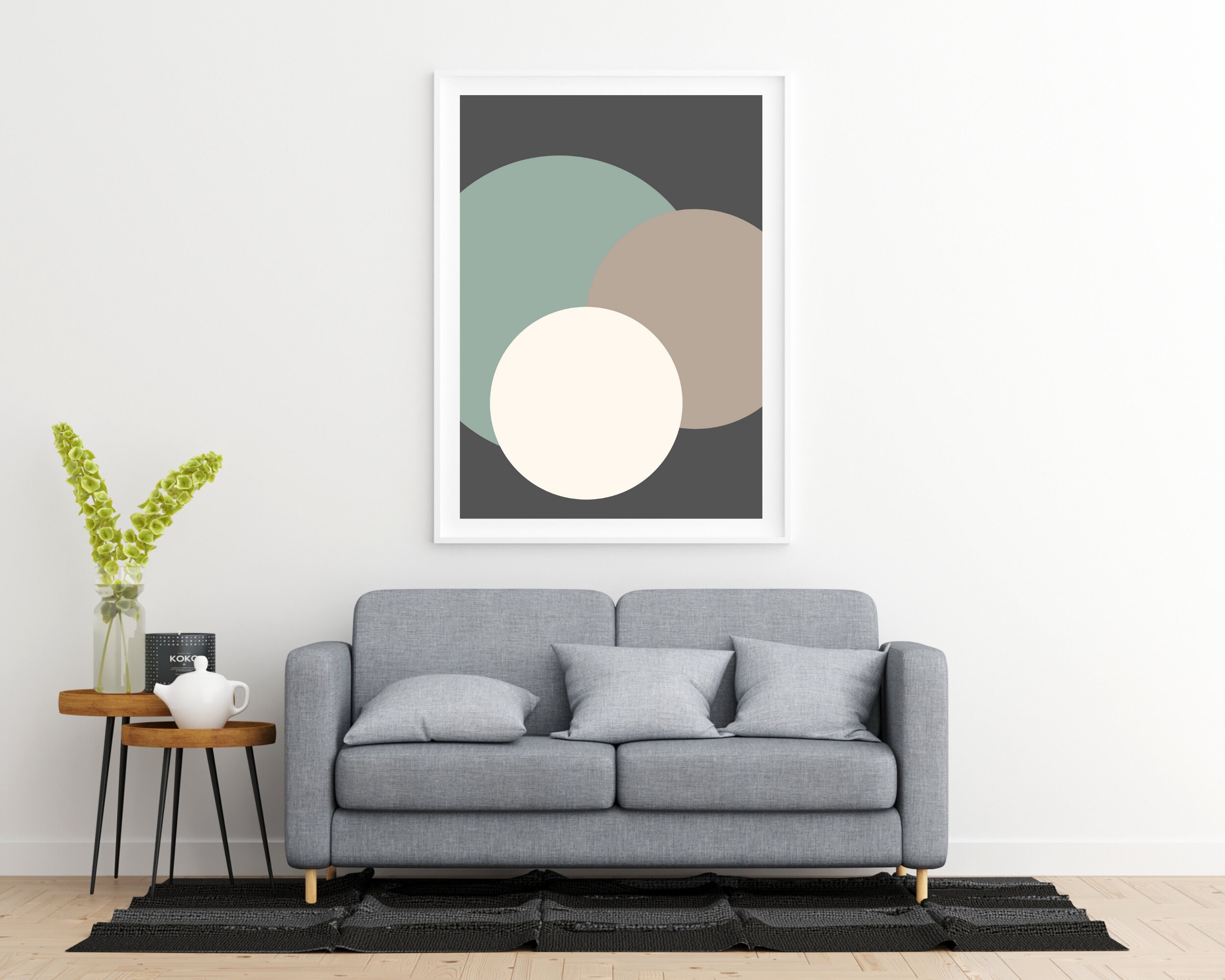 Earth Tone Circle Print Neutral Color Scheme Geometric Art - Etsy