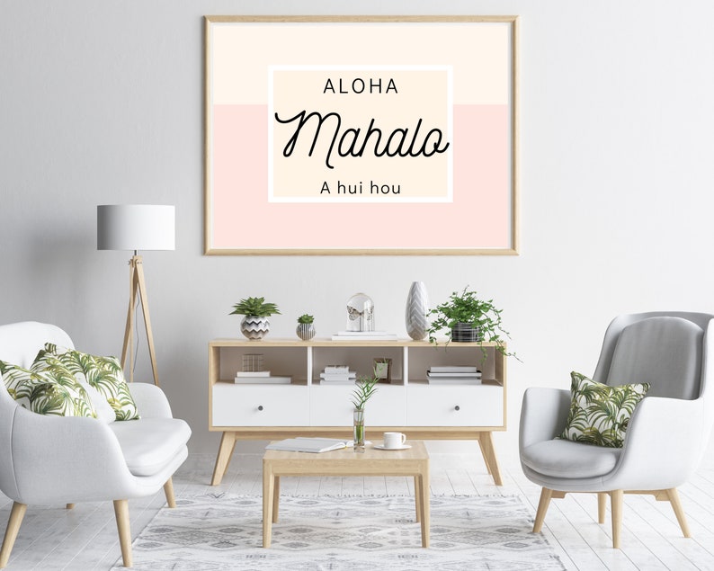 Aloha Mahalo A Hui Hou, Hawaiian Print, Beach Inspired Art, Coastal ...
