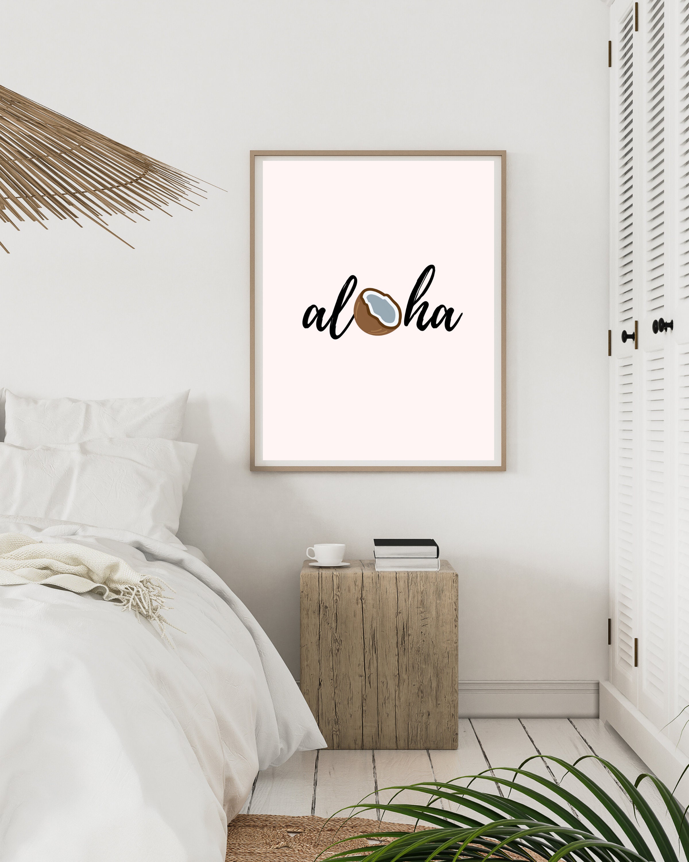 Aloha Art Print Coconut Art Printable Wall Decor Beach Home - Etsy