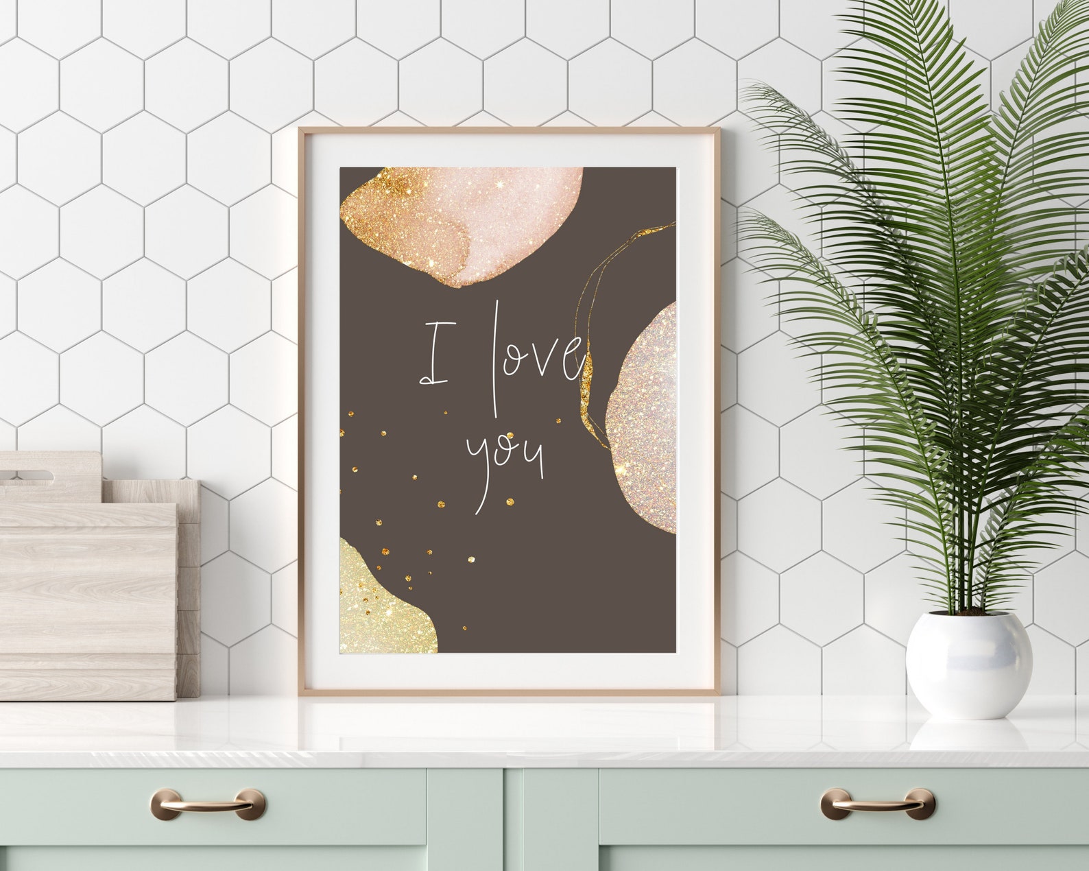 I Love You Valentine's Design, Digital Art Print, Printable Greeting ...