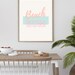 Beach Bum Print, Peach Pink and Blue, Coastal Print, Printable Wall Art ...
