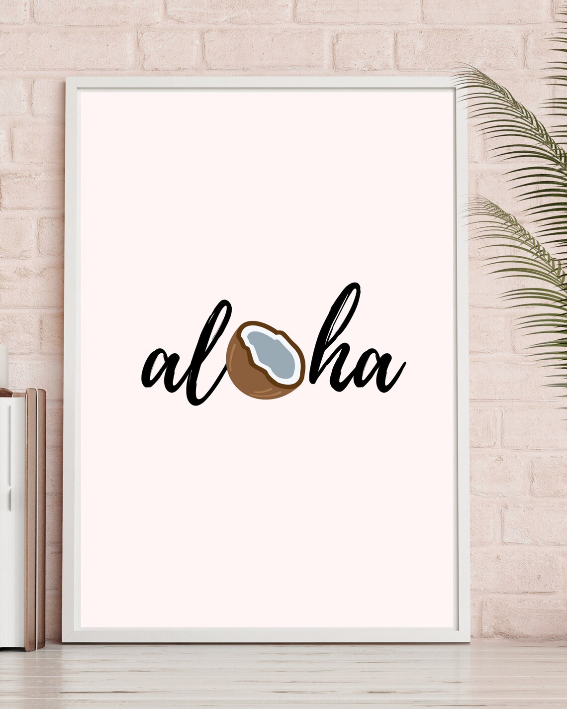 Aloha Art Print Coconut Art Printable Wall Decor Beach Home - Etsy