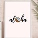 Aloha Art Print, Coconut Art, Printable Wall Decor, Beach Home Decor ...