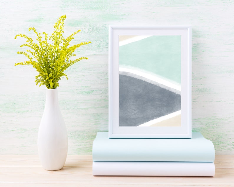 Abstract Art Print Blue Color Scheme Modern Home Decor - Etsy