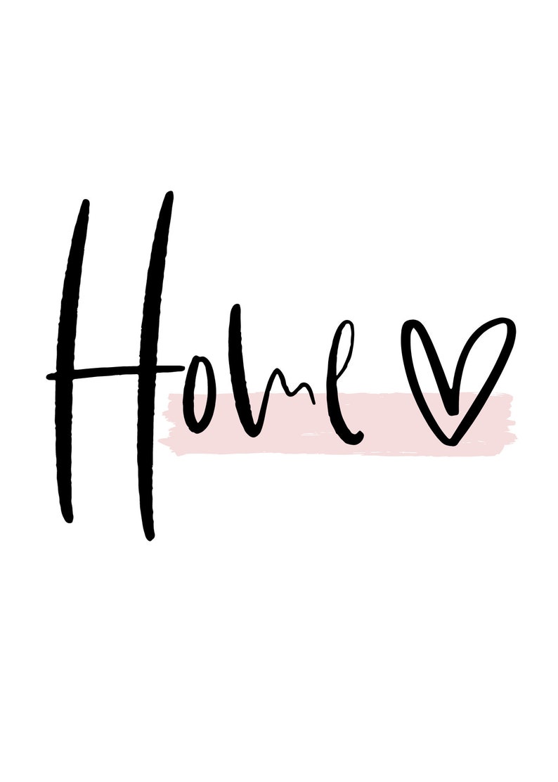 Home Art Print, Welcoming Wall Art, Minimalist Home Decor, Black and ...