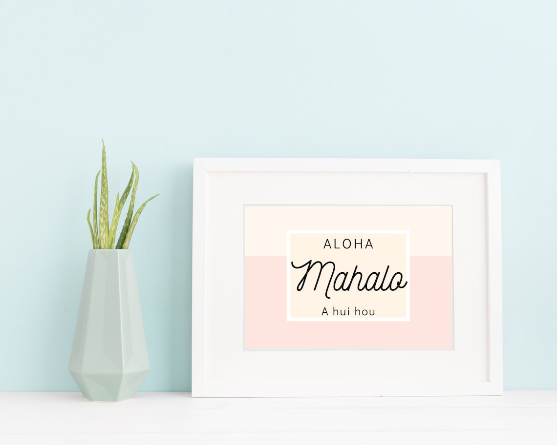 Aloha Mahalo A Hui Hou, Hawaiian Print, Beach Inspired Art, Coastal ...