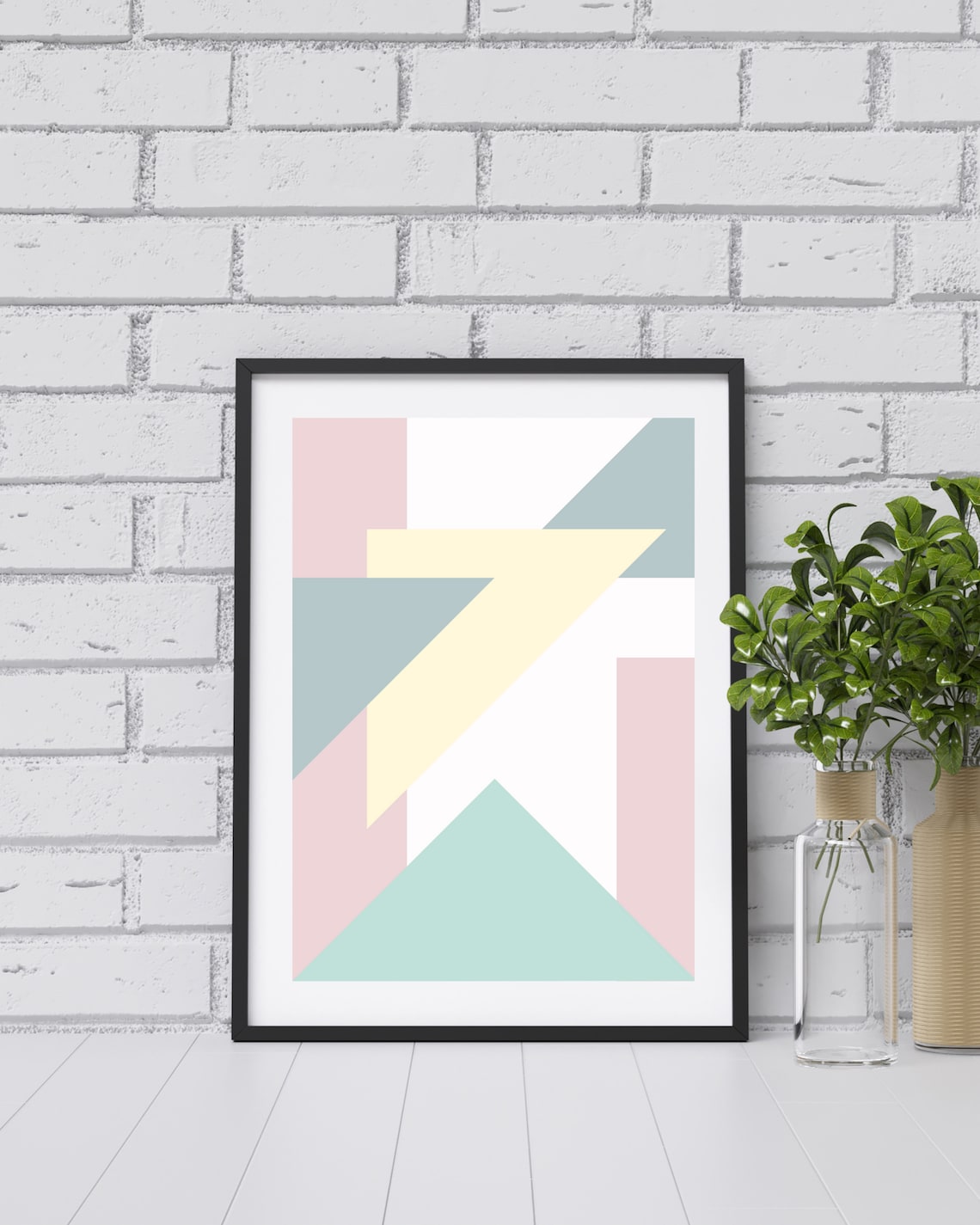 Geometric & Pastel Colored Art Print, Printable Wall Art, Instant ...