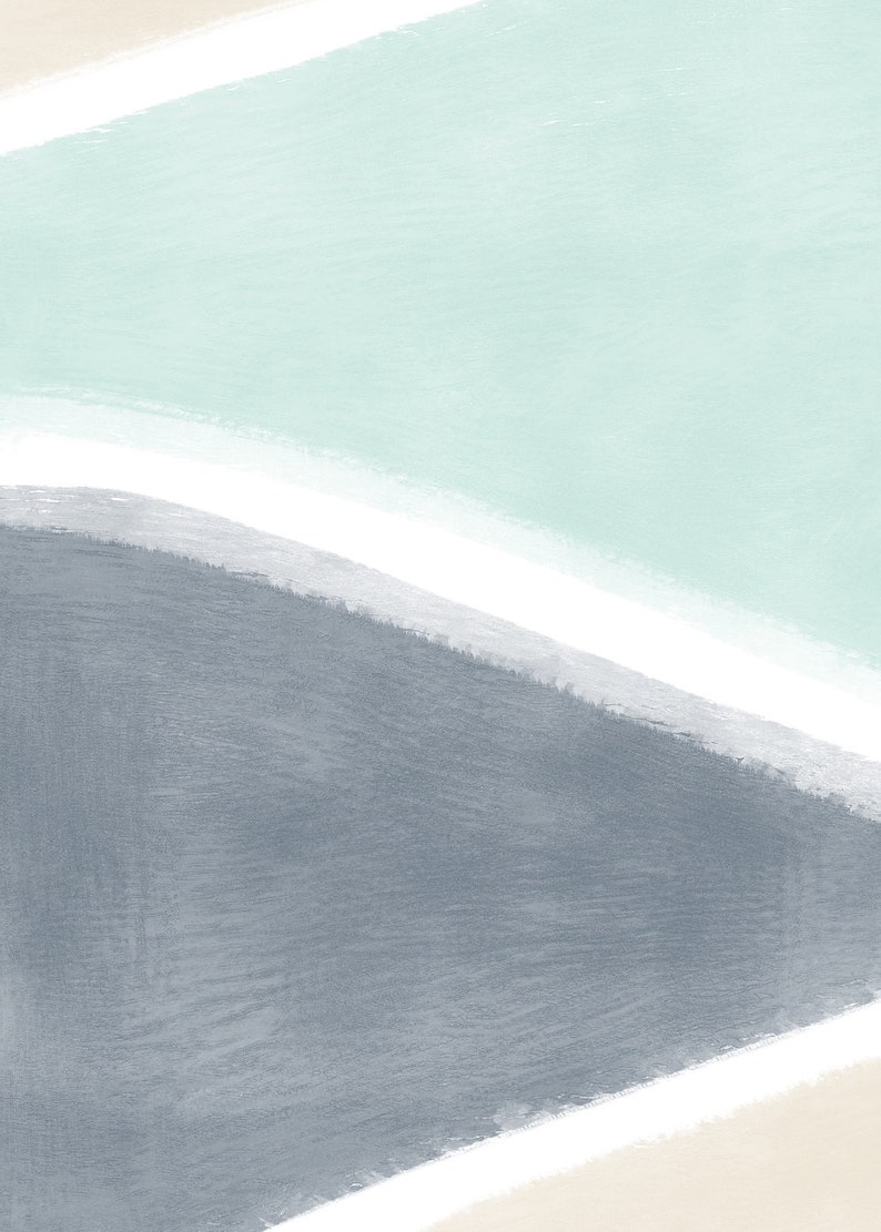 Abstract Art Print Blue Color Scheme Modern Home Decor - Etsy