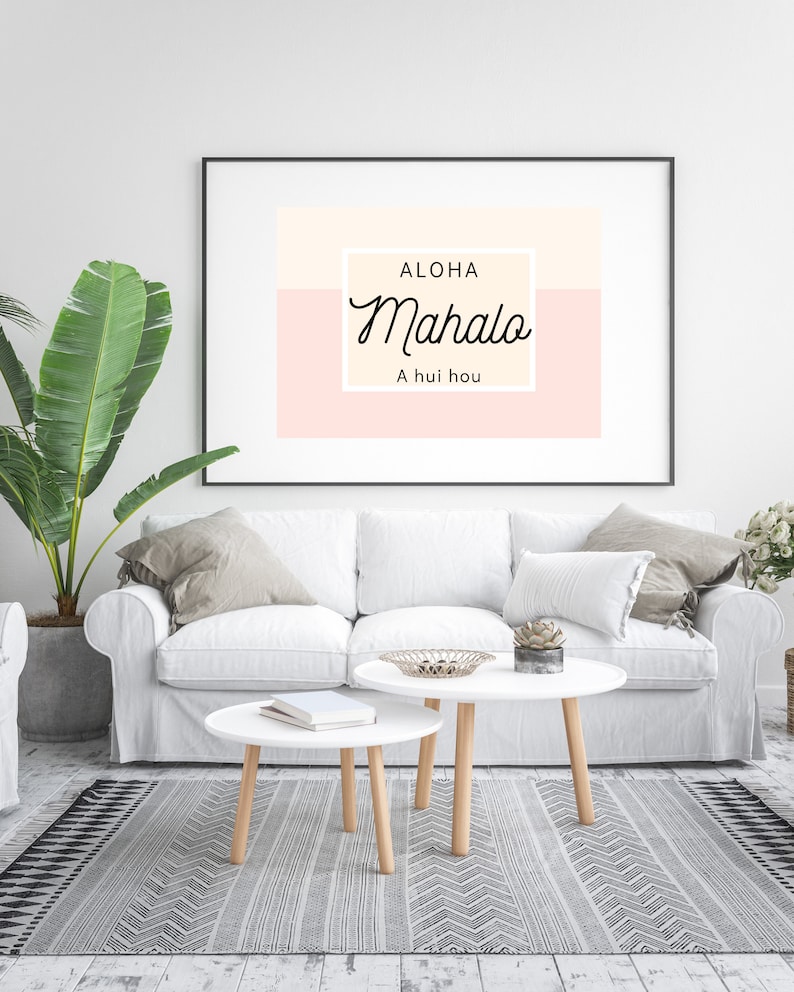 Aloha Mahalo A Hui Hou, Hawaiian Print, Beach Inspired Art, Coastal ...