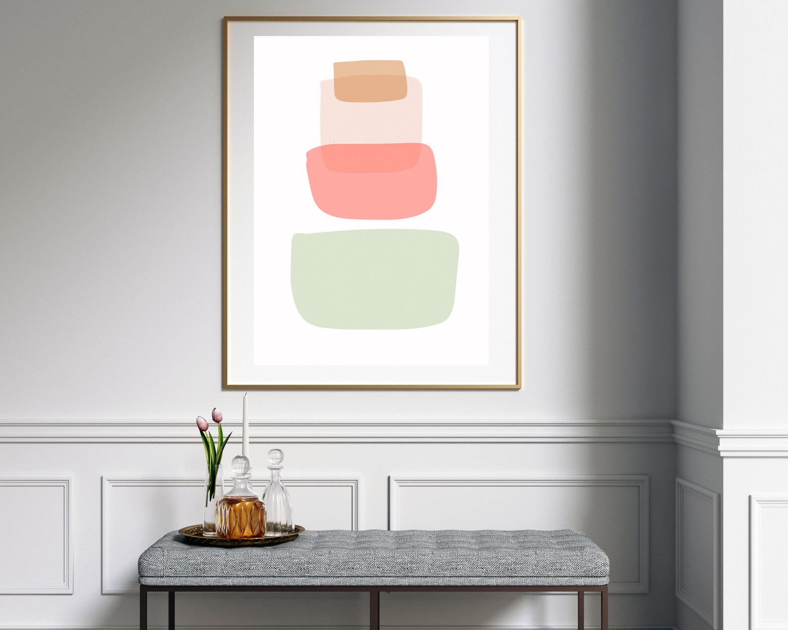 Pastel Abstract Art Print Colorful Wall Art Unique Digital | Etsy