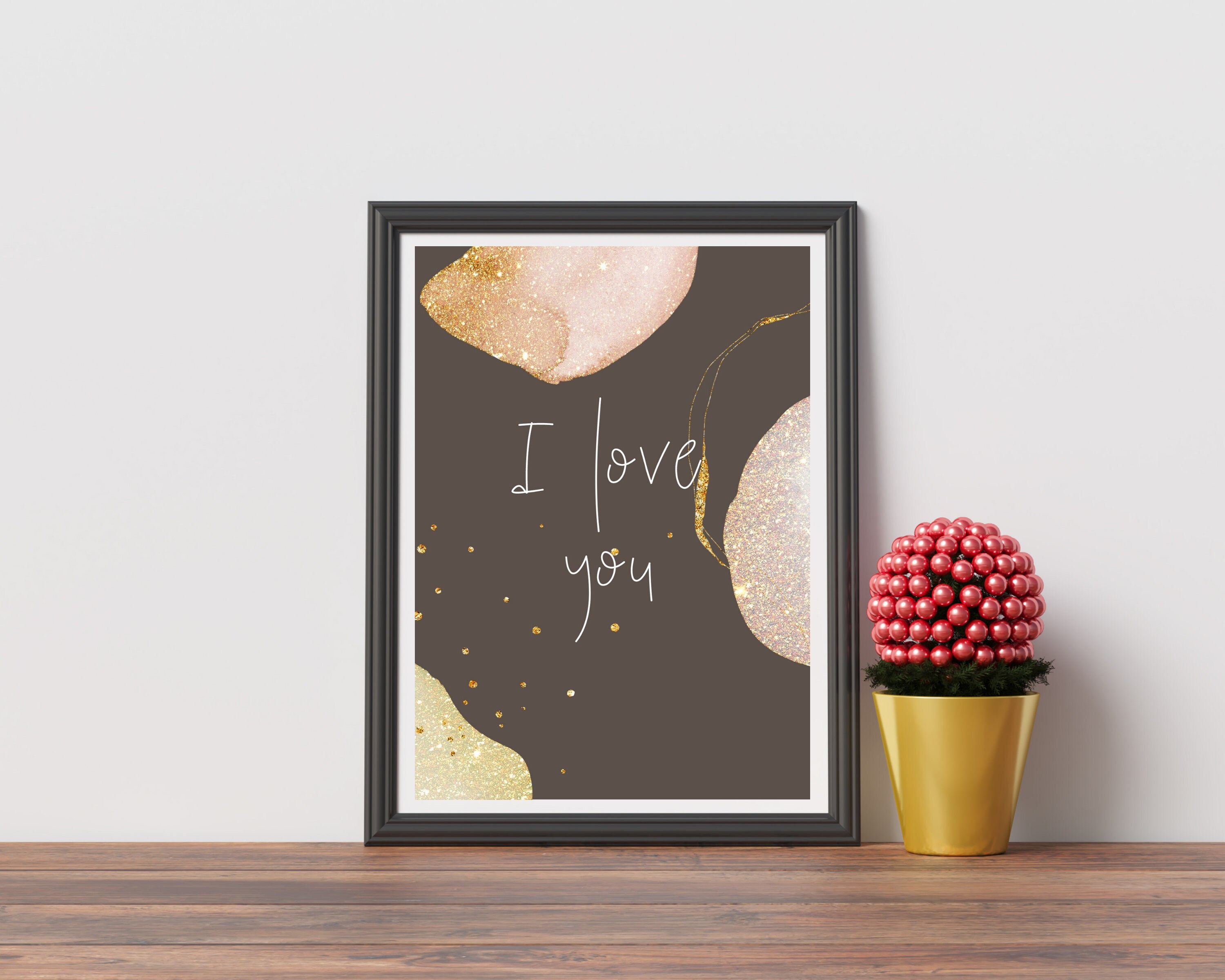 I Love You Valentine's Design, Digital Art Print, Printable Greeting ...