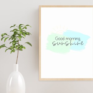 Good Morning, Sunshine Art Print, Inspirational Wall Art, Pastel Colors ...