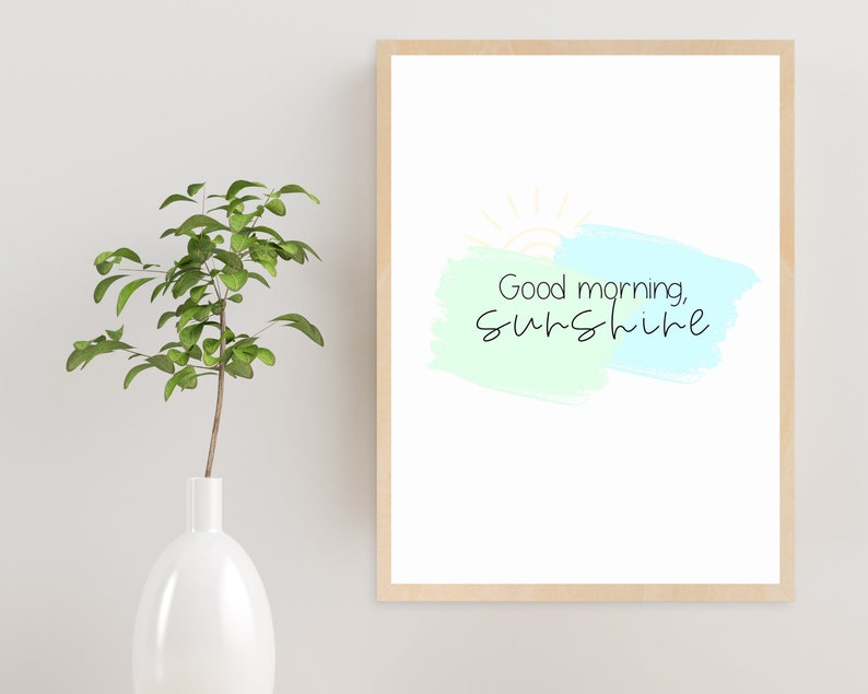 Good Morning, Sunshine Art Print, Inspirational Wall Art, Pastel Colors ...