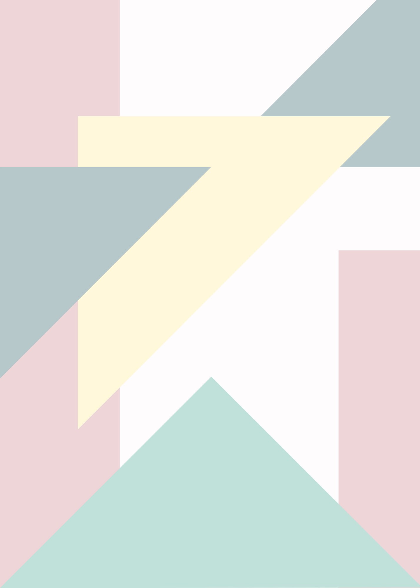 Geometric & Pastel Colored Art Print, Printable Wall Art, Instant ...