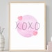 XOXO Art Print Pink Hearts Wall Art Valentine's Day Gift - Etsy
