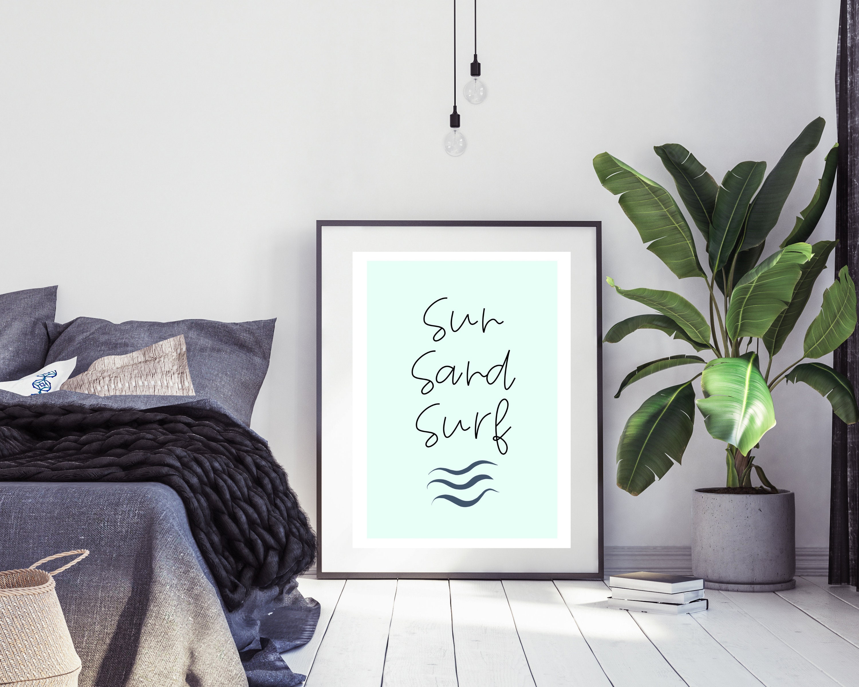 Sun Sand Surf Art Print Beach Inspired Wall Decor Coastal - Etsy