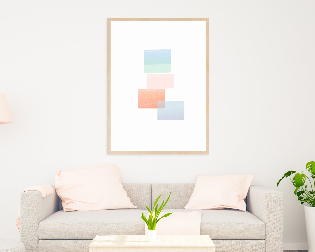 Minimalist Squares Art Print in a Colorful Design | Printable Decor to ...