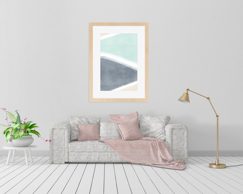 Abstract Art Print Blue Color Scheme Modern Home Decor - Etsy