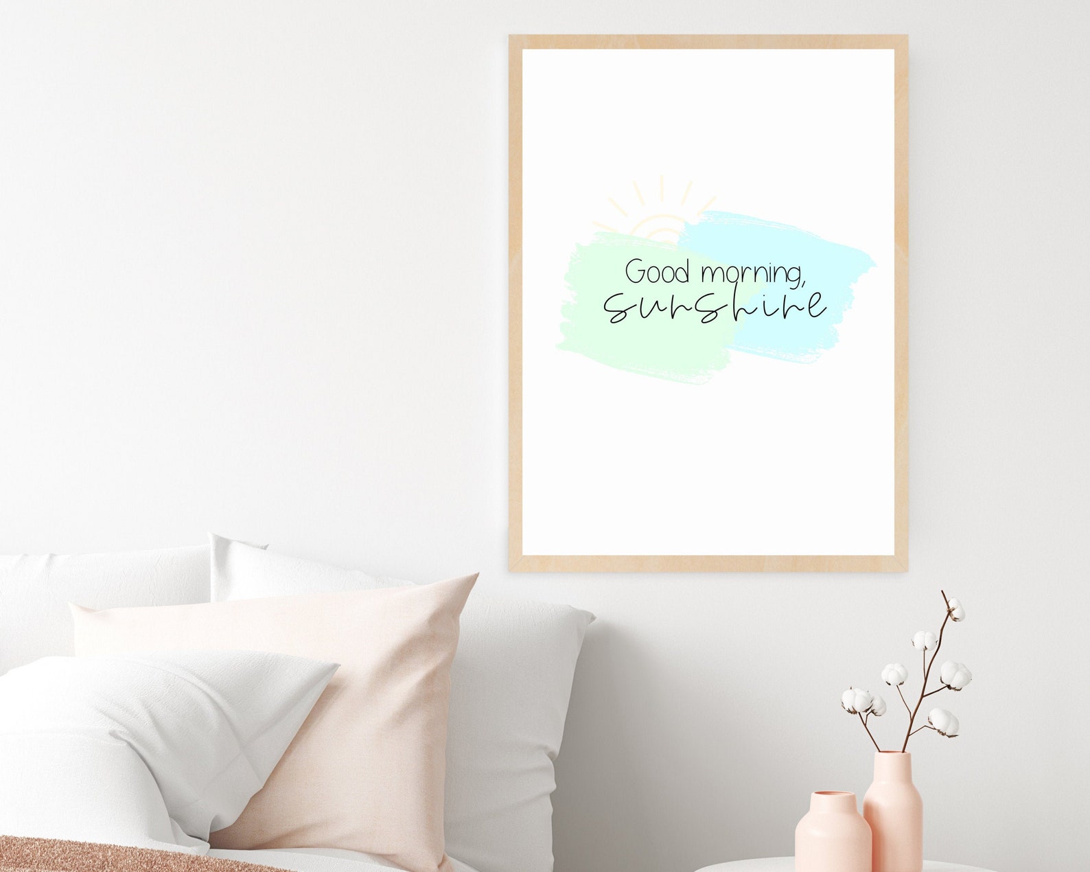 Good Morning, Sunshine Art Print, Inspirational Wall Art, Pastel Colors ...