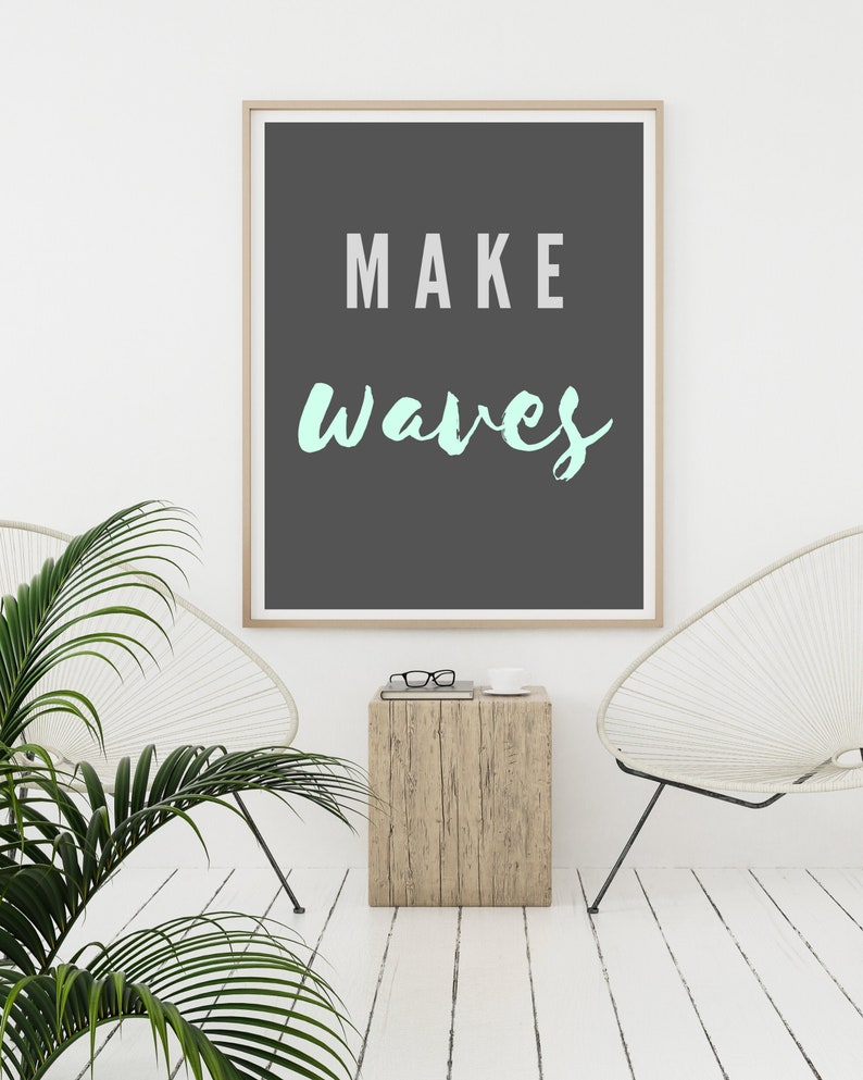 Make Waves Art Print, Instant Download, Printable Wall Art, Beach ...