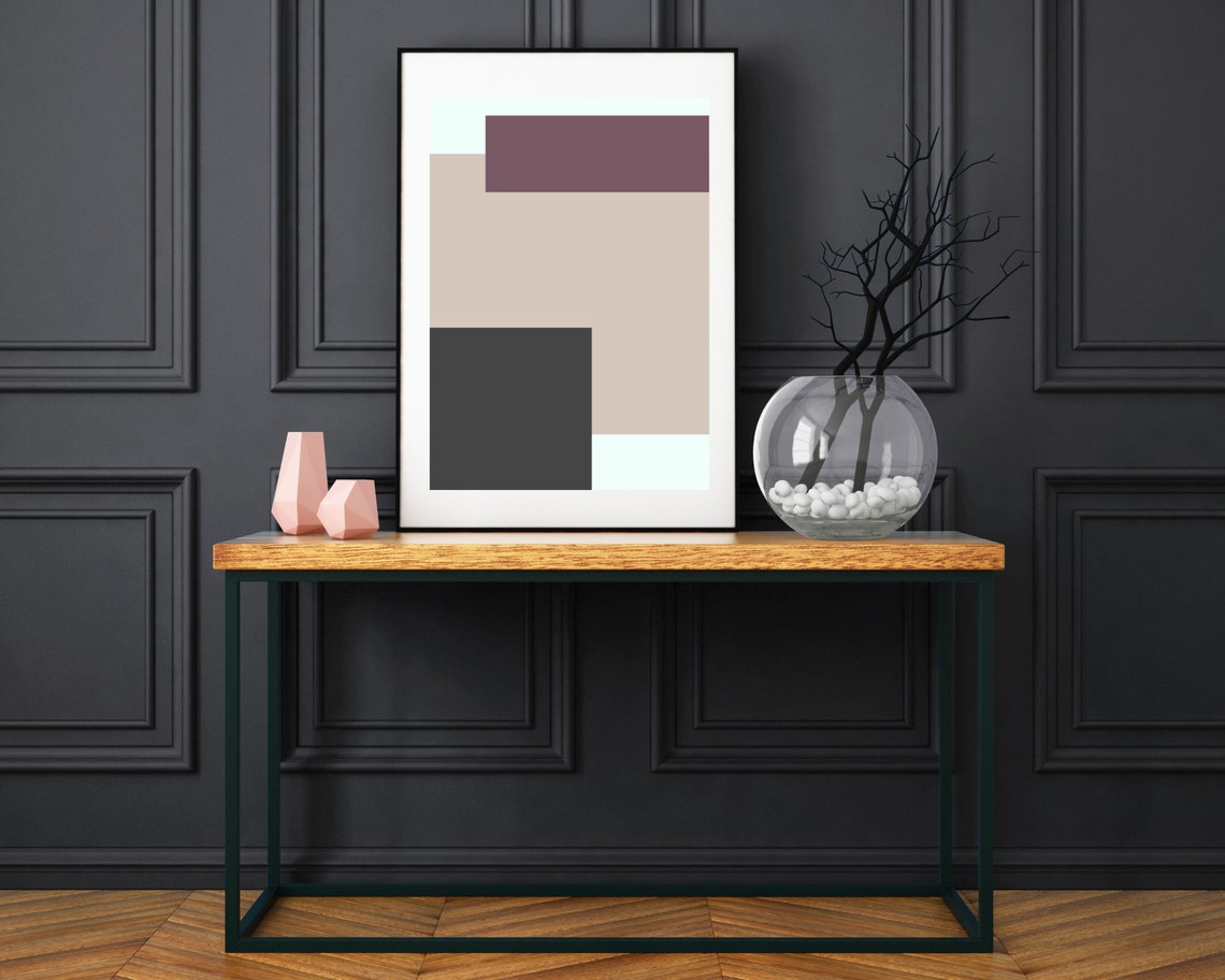 Earth Tone Geometric Art Print Rectangular and Square Design | Etsy