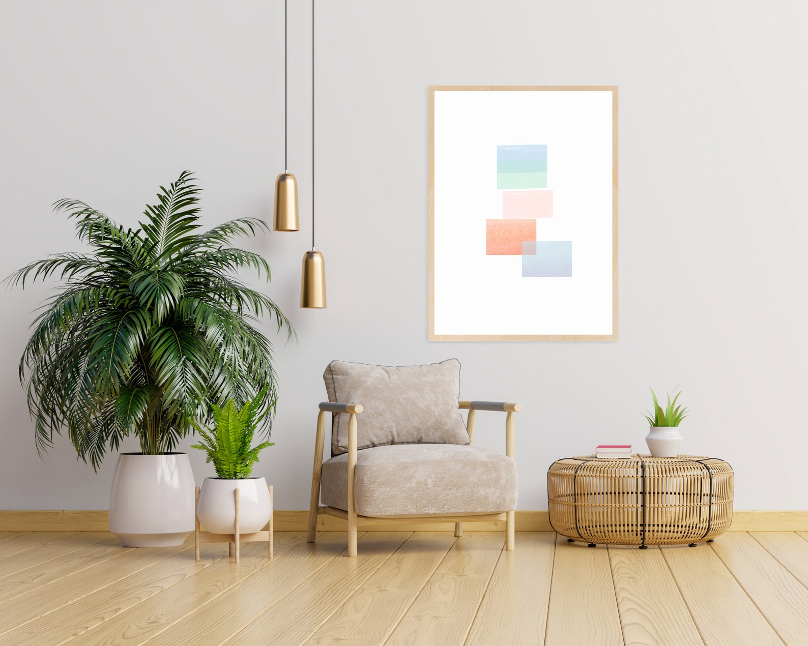 Minimalist Squares Art Print in a Colorful Design | Printable Decor to ...