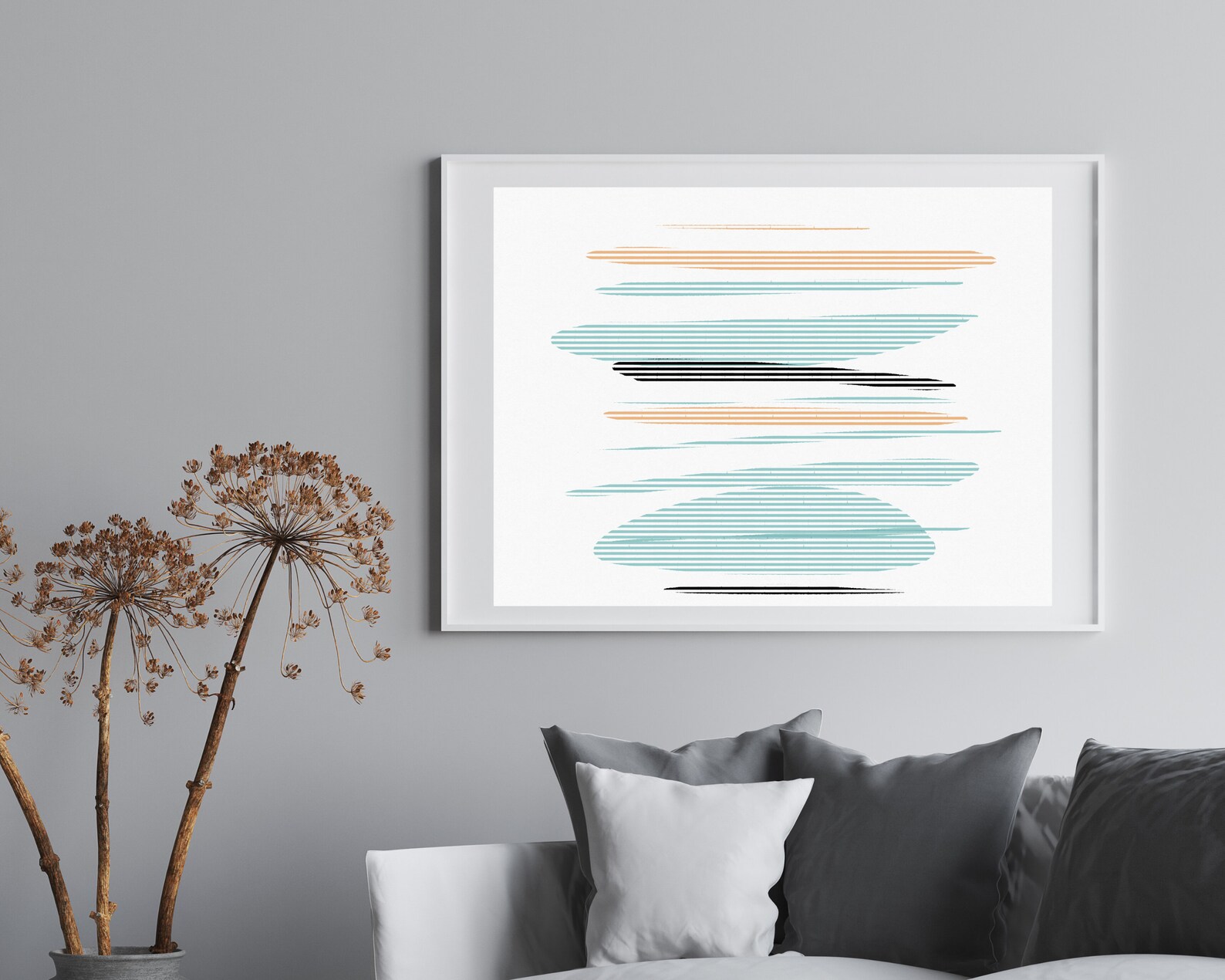 Abstract Lines Digital Art Print Unique Wall Decor Colorful | Etsy