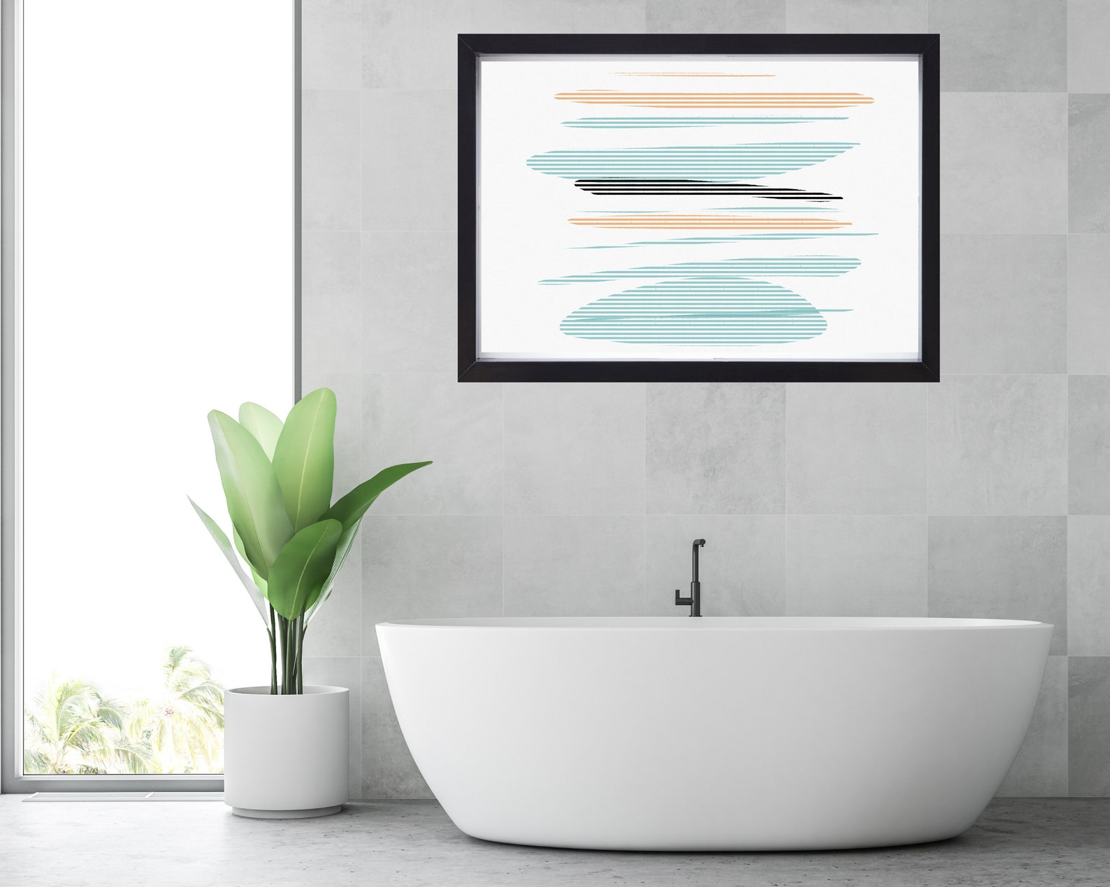 Abstract Lines Digital Art Print Unique Wall Decor Colorful | Etsy