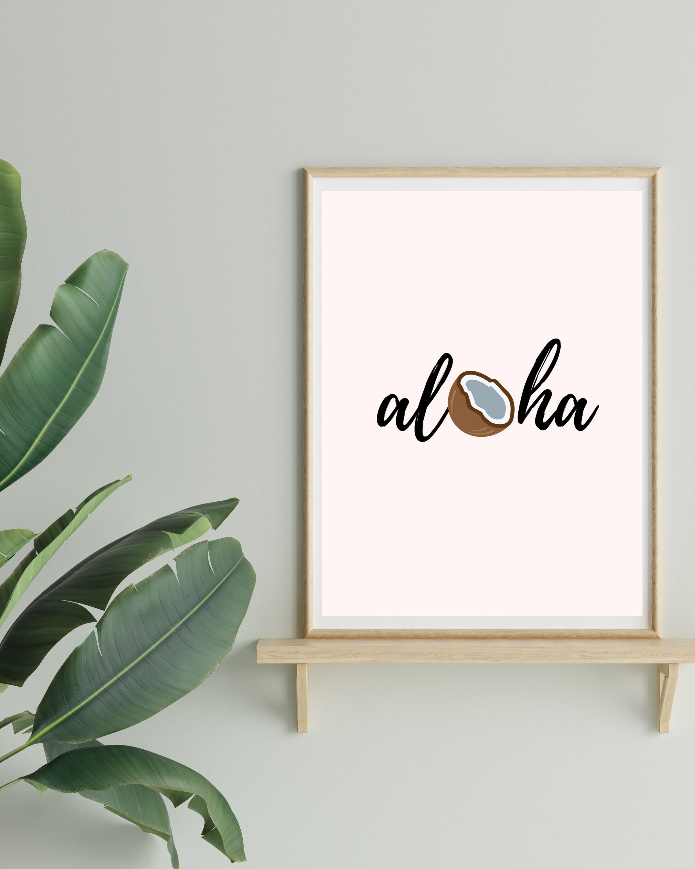 Aloha Art Print Coconut Art Printable Wall Decor Beach Home - Etsy