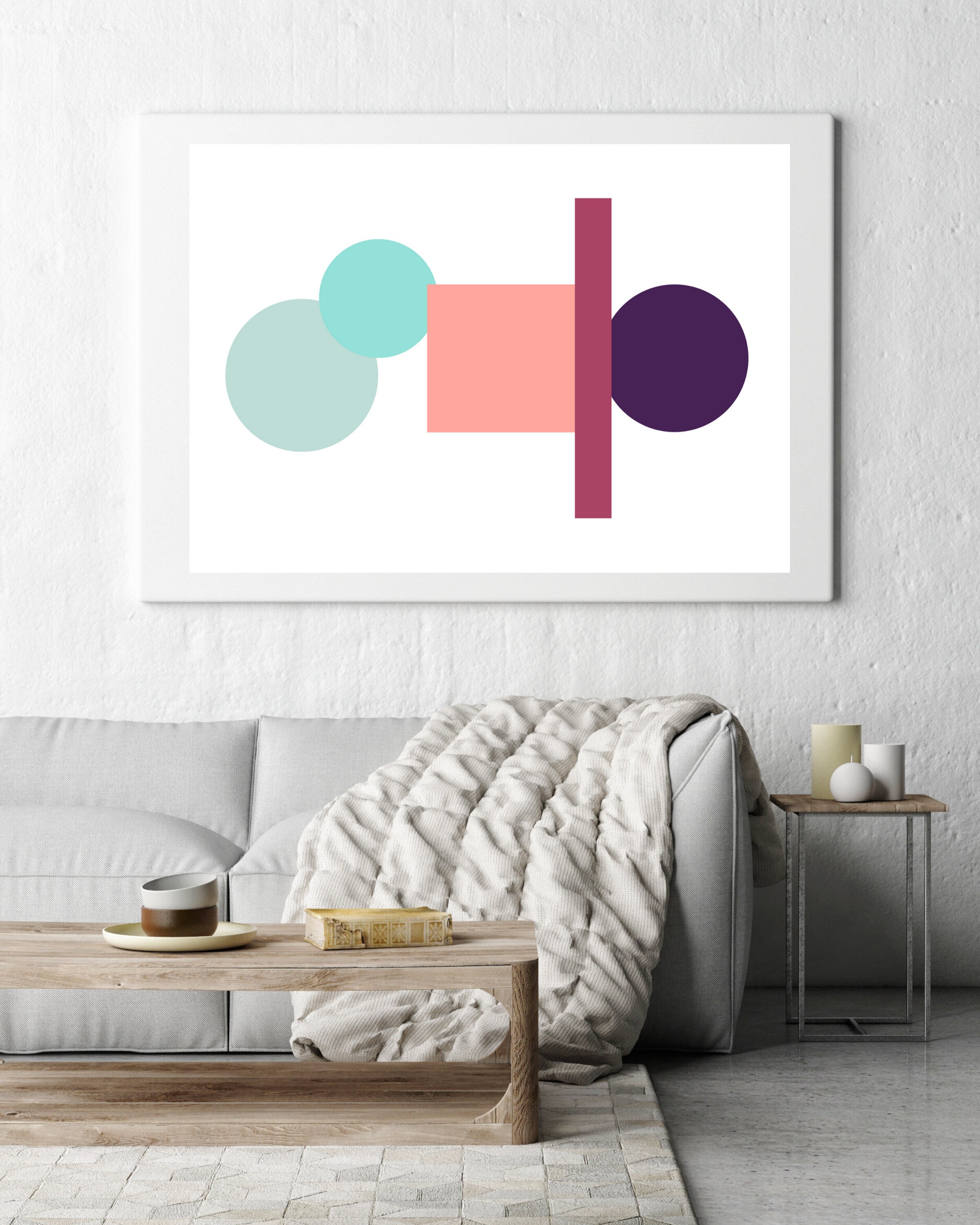 Bold & Colorful Geometric Art Print, Unique Digital Print, Instant ...