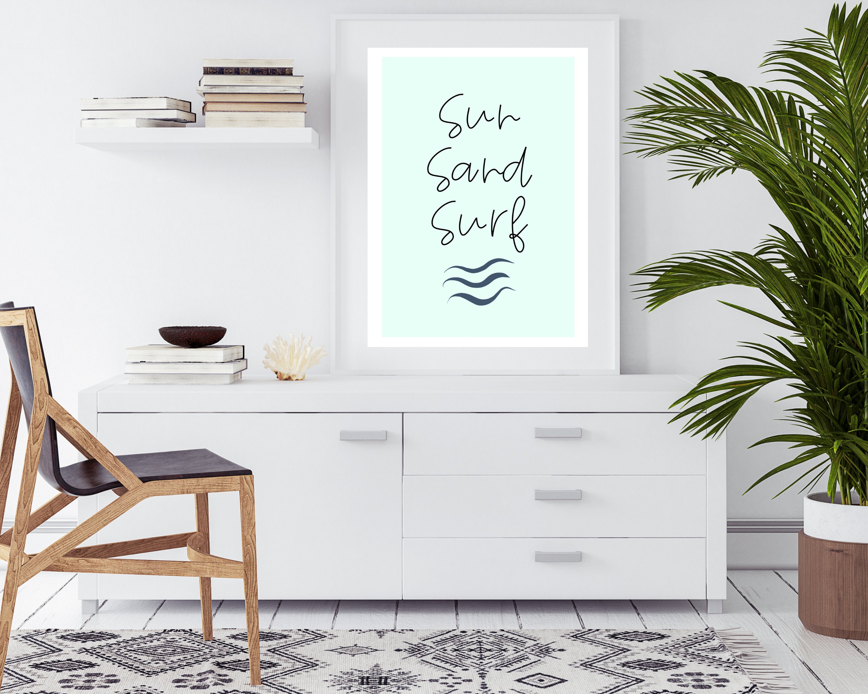 Sun Sand Surf Art Print Beach Inspired Wall Decor Coastal - Etsy