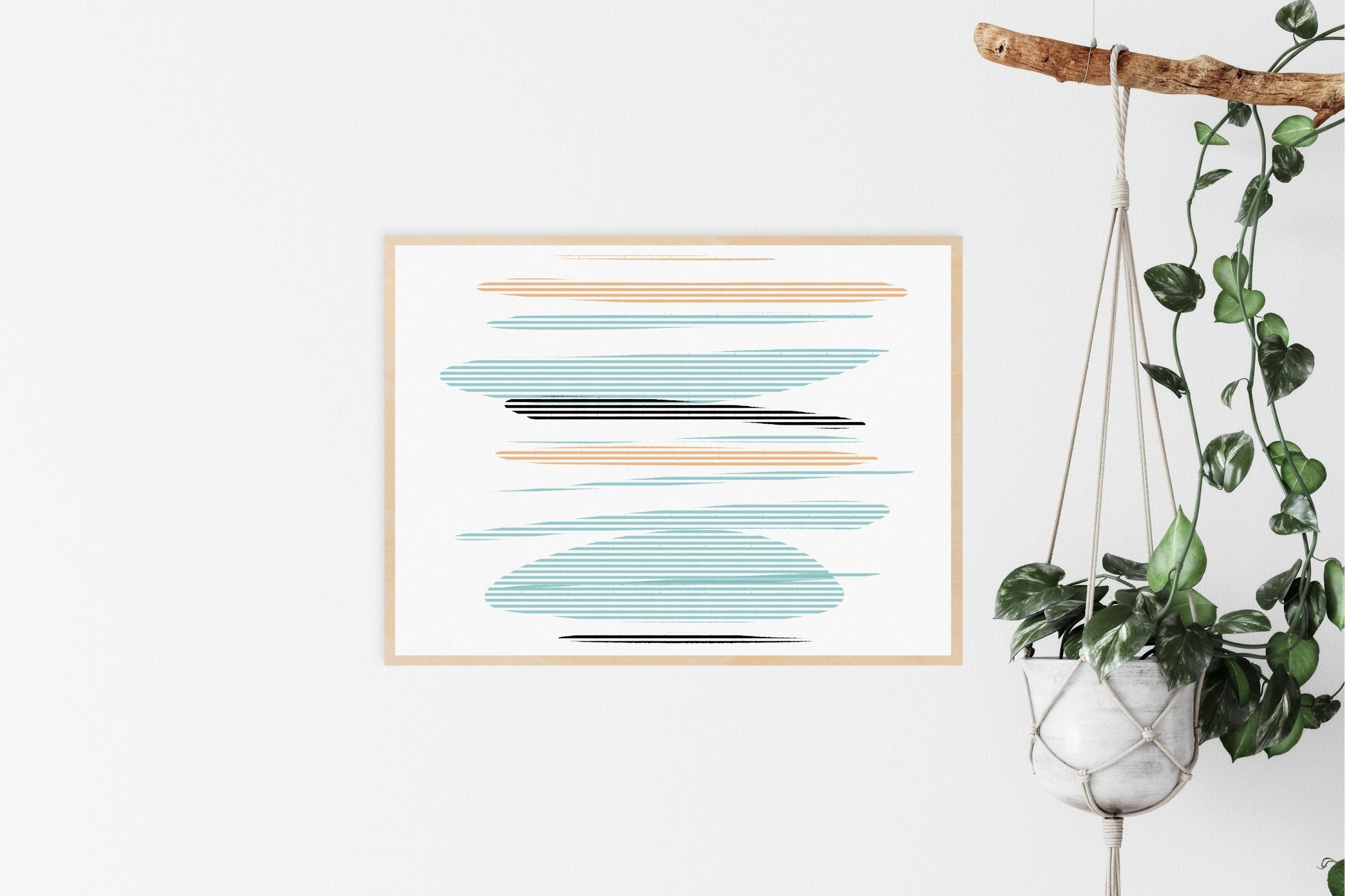 Abstract Lines, Digital Art Print, Unique Wall Decor, Colorful Art ...