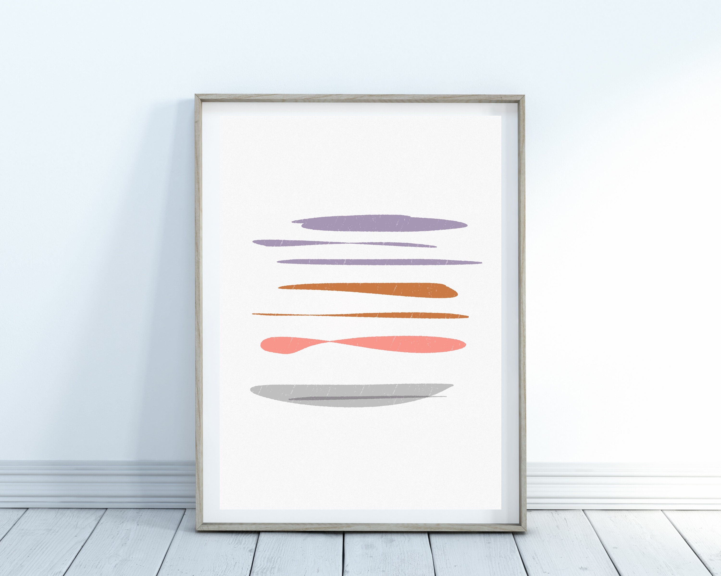Minimalist Art Print, Multi-colored Abstract Lines, Unique Digital ...