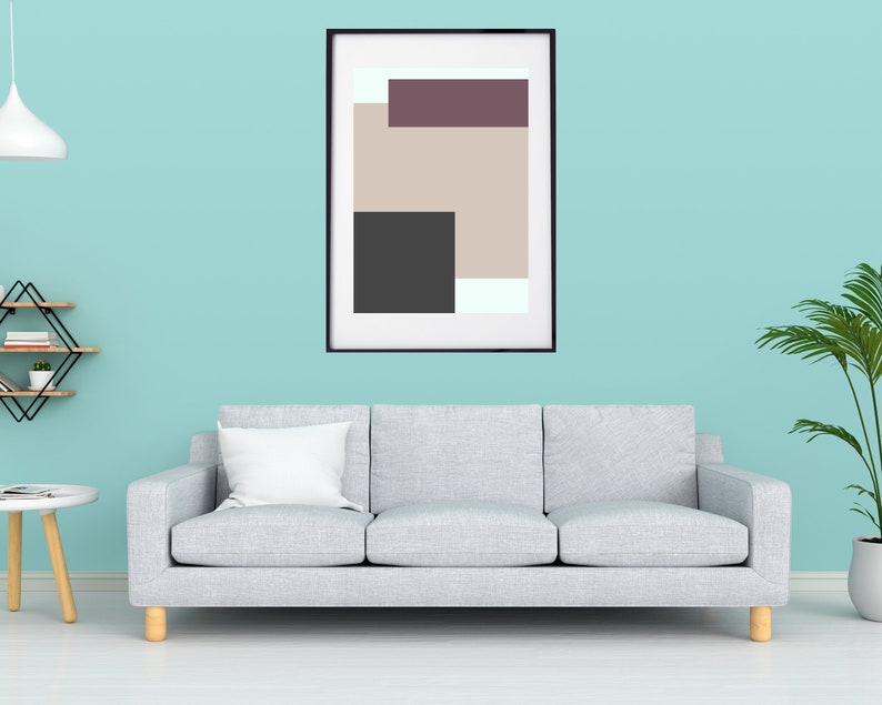 Earth Tone Geometric Art Print, Rectangular and Square Design, Instant ...