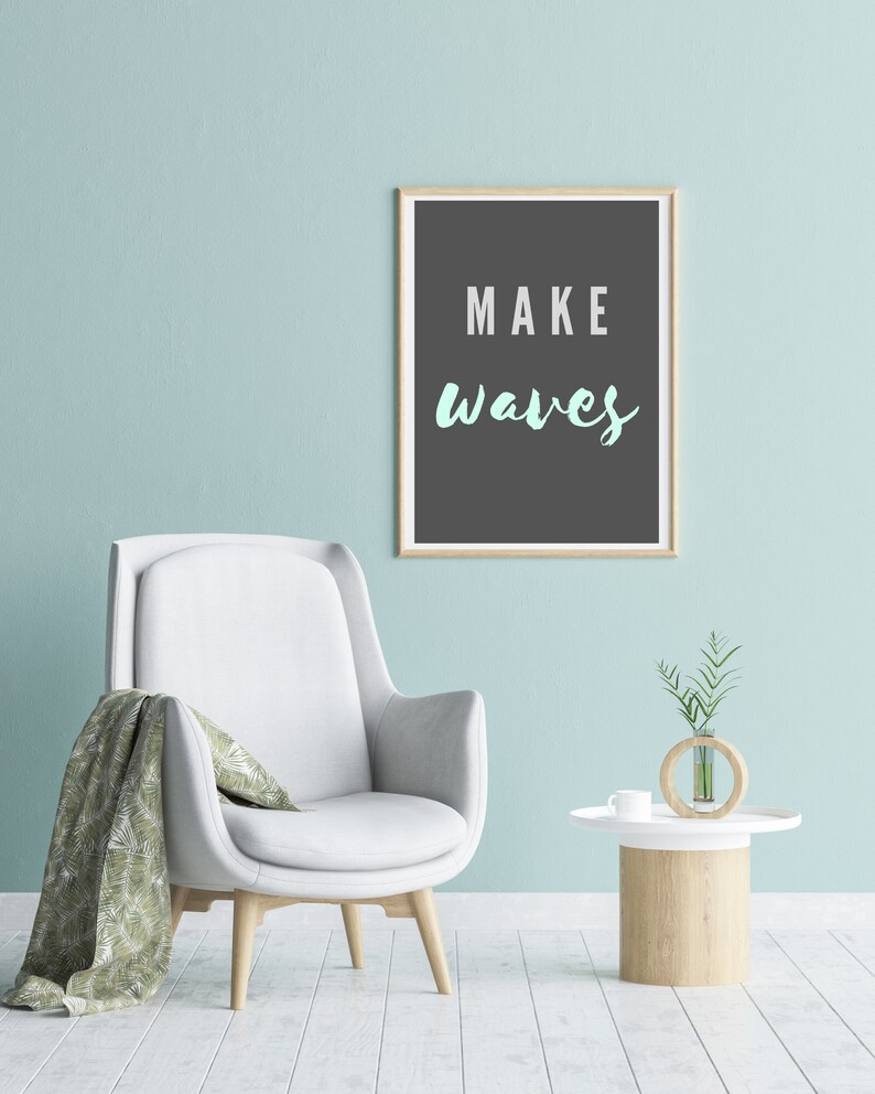 Make Waves Art Print, Instant Download, Printable Wall Art, Beach ...