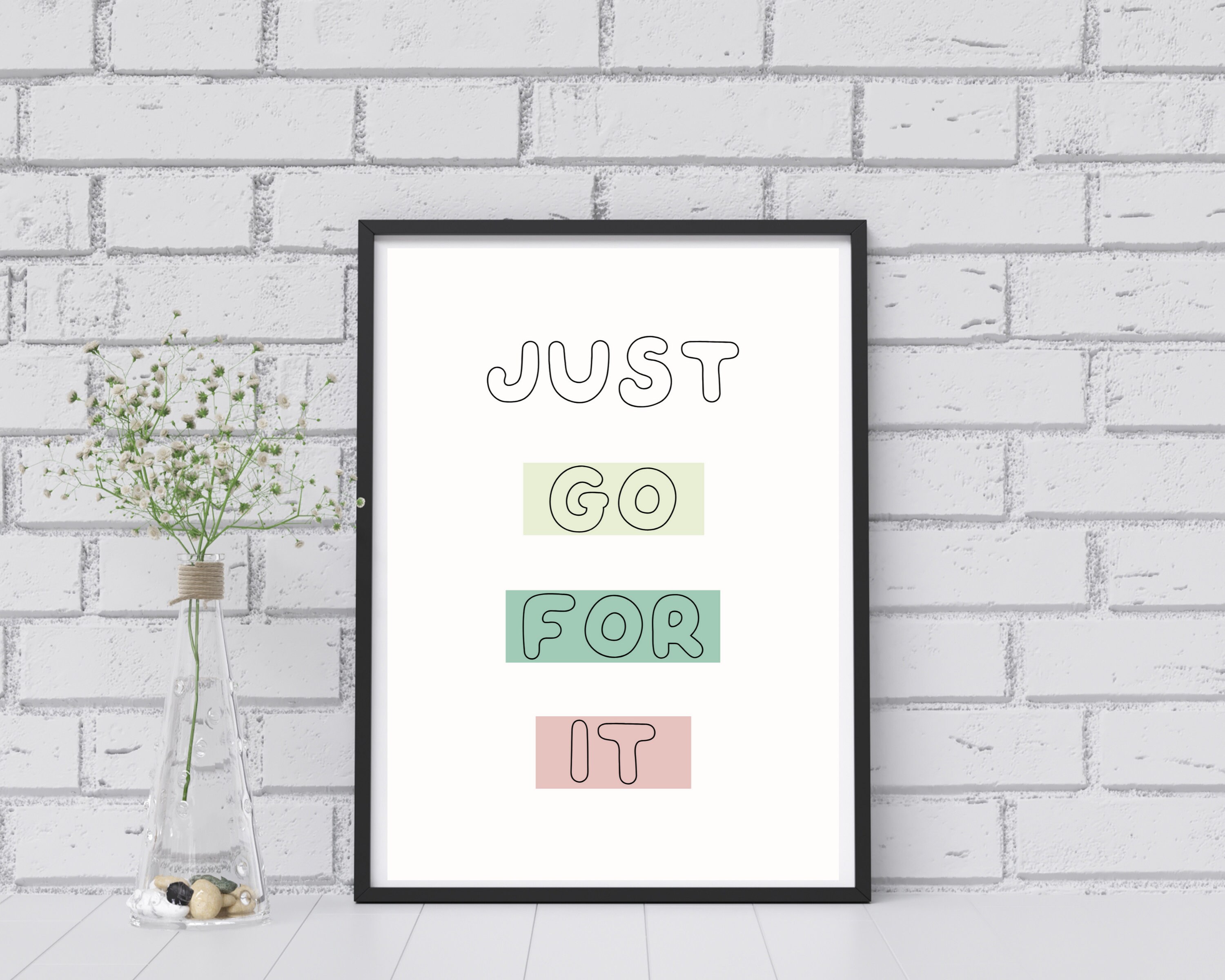 Just Go for It Print Inspirational Wall Art Printable Decor - Etsy
