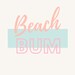 Beach Bum Print, Peach Pink and Blue, Coastal Print, Printable Wall Art ...
