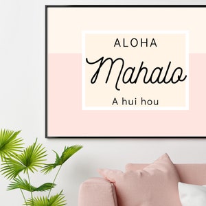 Aloha Mahalo A Hui Hou, Hawaiian Print, Beach Inspired Art, Coastal ...