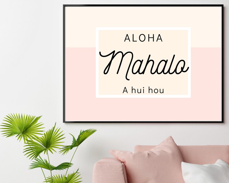Aloha Mahalo A Hui Hou, Hawaiian Print, Beach Inspired Art, Coastal ...