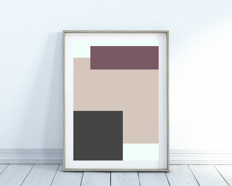 Earth Tone Geometric Art Print, Rectangular and Square Design, Instant ...