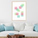 Geometric Art Print, Abstract Shapes, Printable Wall Art in Pink, Teal ...