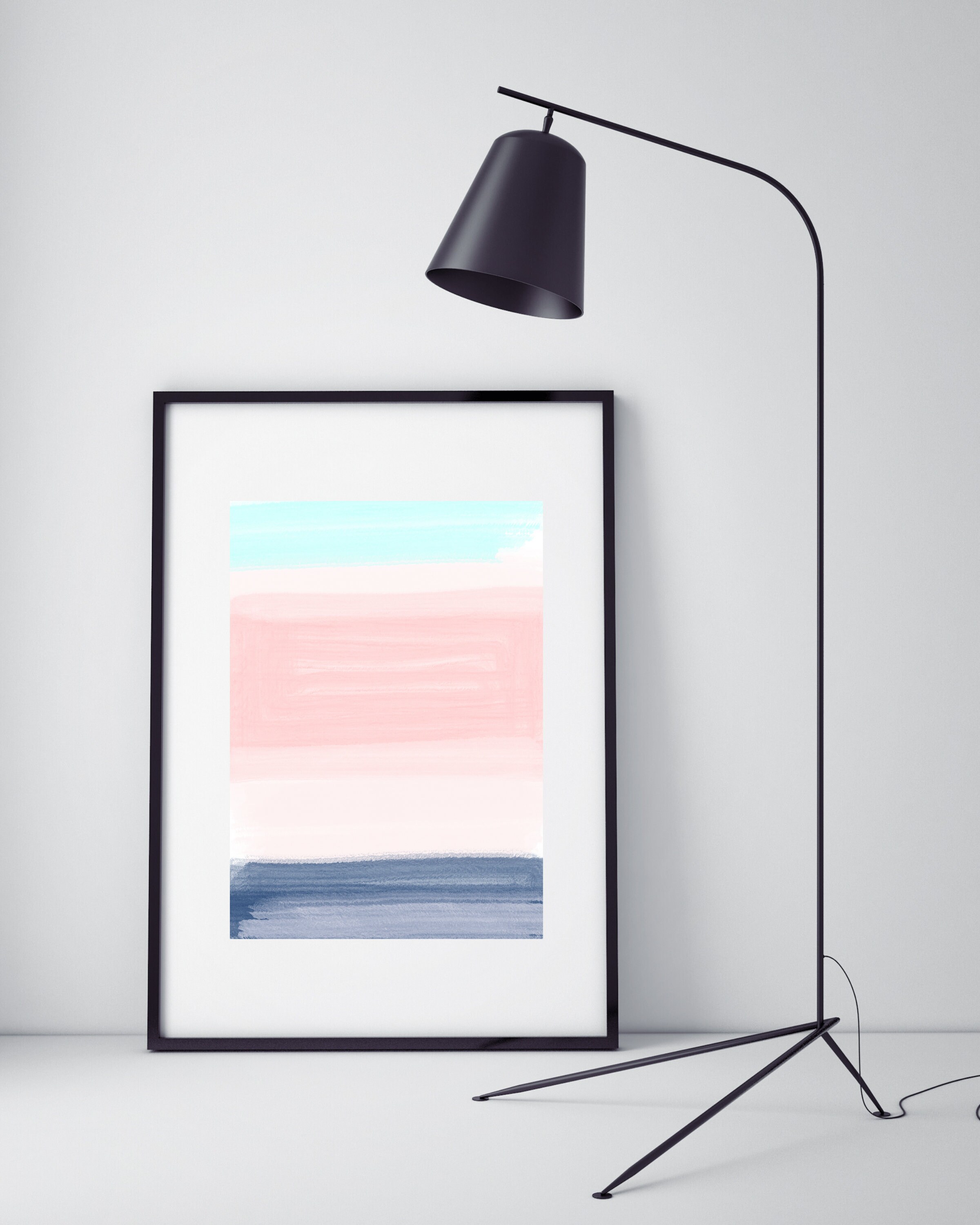 Blue and Pink Pastel Art Print Printable Wall Art Bright and - Etsy