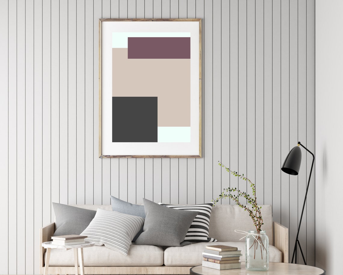 Earth Tone Geometric Art Print Rectangular and Square Design - Etsy